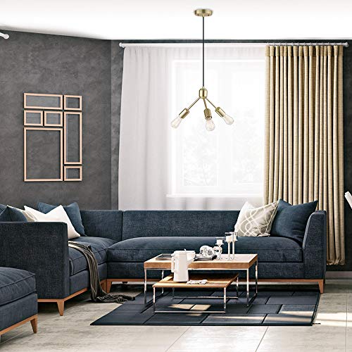 Globe Electric Novogratz x Globe Wyatt 3-Light Chandelier, Gold, Matte Black Cloth Cord 60753