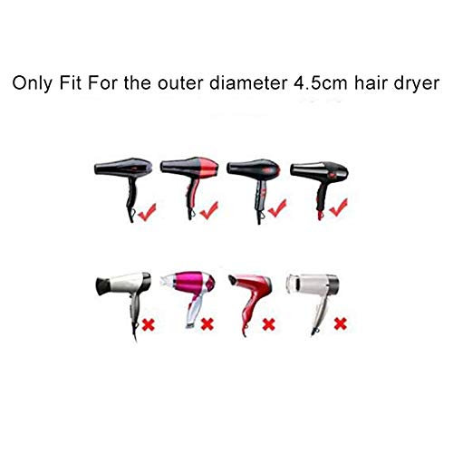 2Pcs Professional Plastic Salon Hair Dryer Nozzle Replacement Narrow Concentrator Replacement Blow Flat Hairdressing Styling Tool Hair Drying Nozzle Fit For Outer Diameter 4.5cm (Black)