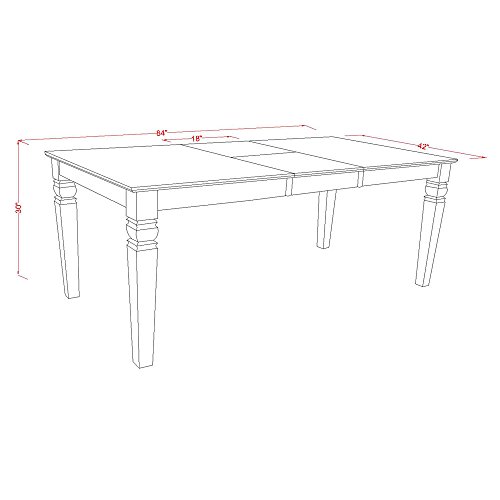 East West Furniture LGWE9-BCH-W Dining Set, 9 Pieces
