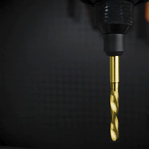 ARROWMAX Mini Twist Drill Bits Set, Size Marked, 0.6mm-2.2mm, Titanium Coated High Speed Steel Micro Drill Bits, 3/32-Inch Shank, Hole Drilling Tool for DIY, Jewelry, Amber, Beads, Aluminum, Copper, Wood (SetA)