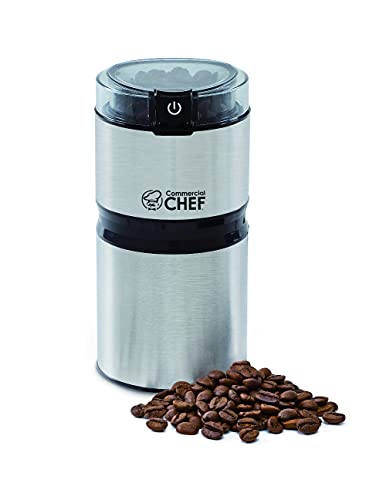 Electric Coffee Grinder Spice Grinder - Stainless Steel Blades Grinder for Coffee Bean Seed Nut Spice Herb Pepper, Brushed Stainless Steel Texture and Transparent Lid