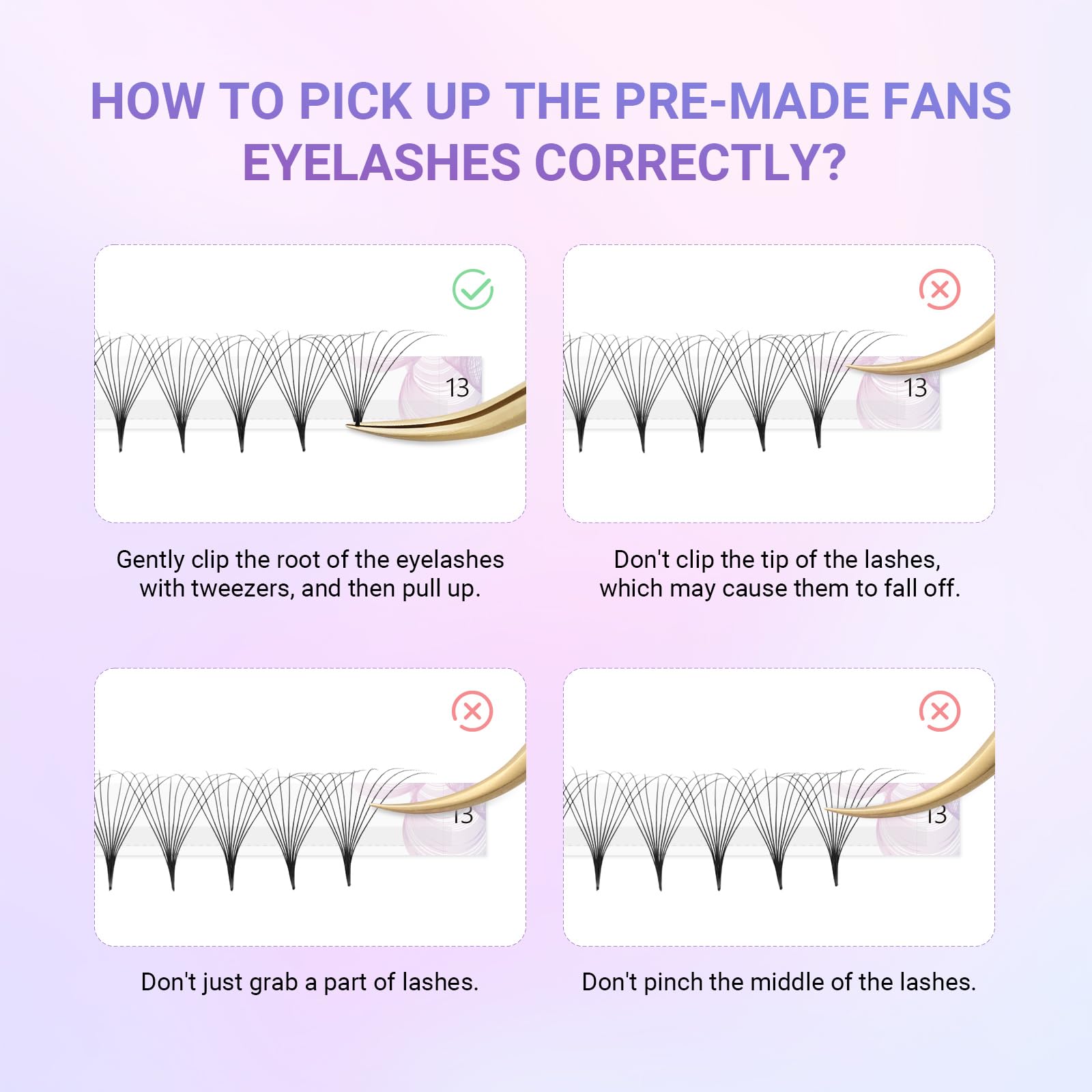 NAGARAKU Premade Fans Eyelash Extensions 320 Fans 6D Volume 0.07mm D curl 9-14mm Mix Tray Sharp Narrow Stem Clusters Thin Pointy Base Russian Pre Fanned Fluffy Matte Black
