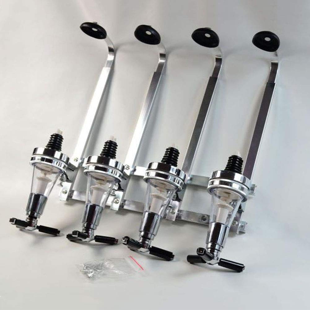 4 Bottle Liquor Dispenser, Wall Mounted Spirit Drinks Stand Optic, Spring-Loaded Wine Dispenser Stand Drinking Pourer Bottle Holder