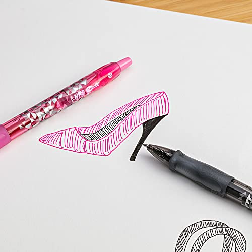 BIC Gel-ocity Quick Dry Special Edition Fashion Gel Pen, Medium Point (0.7mm), Assorted Fashion Colors, 2-Count