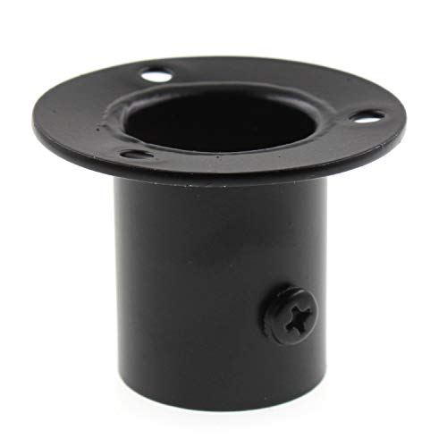 Shower Curtain Rod Holder,ULIFESTAR Closet Rod Brackets Heavy Duty Stainless Steel Pipe Pole Flange Socket Wardrobe Bracket End Supports,Easy Installation Quick Removal Black (Diameter 19mm/0.75ββ)