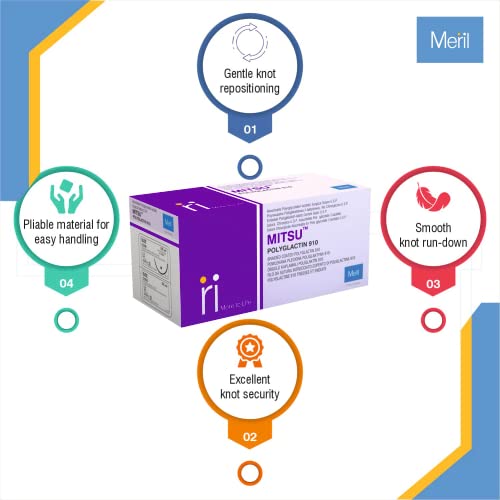 Training Purpose Suture Thread for Medical Students, Resident Doctors, Nurses-(Each Box-Pack of 12),Synthetic, Absorbable, Braided(Polyglactin 910),PGN10 2346