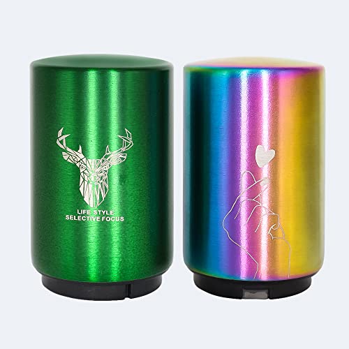 2-Pack Beer Bottle Opener | Push Down and Pop Off Bottle Opener | Automatic Beer Top Popper | Magnetic Cap Catcher