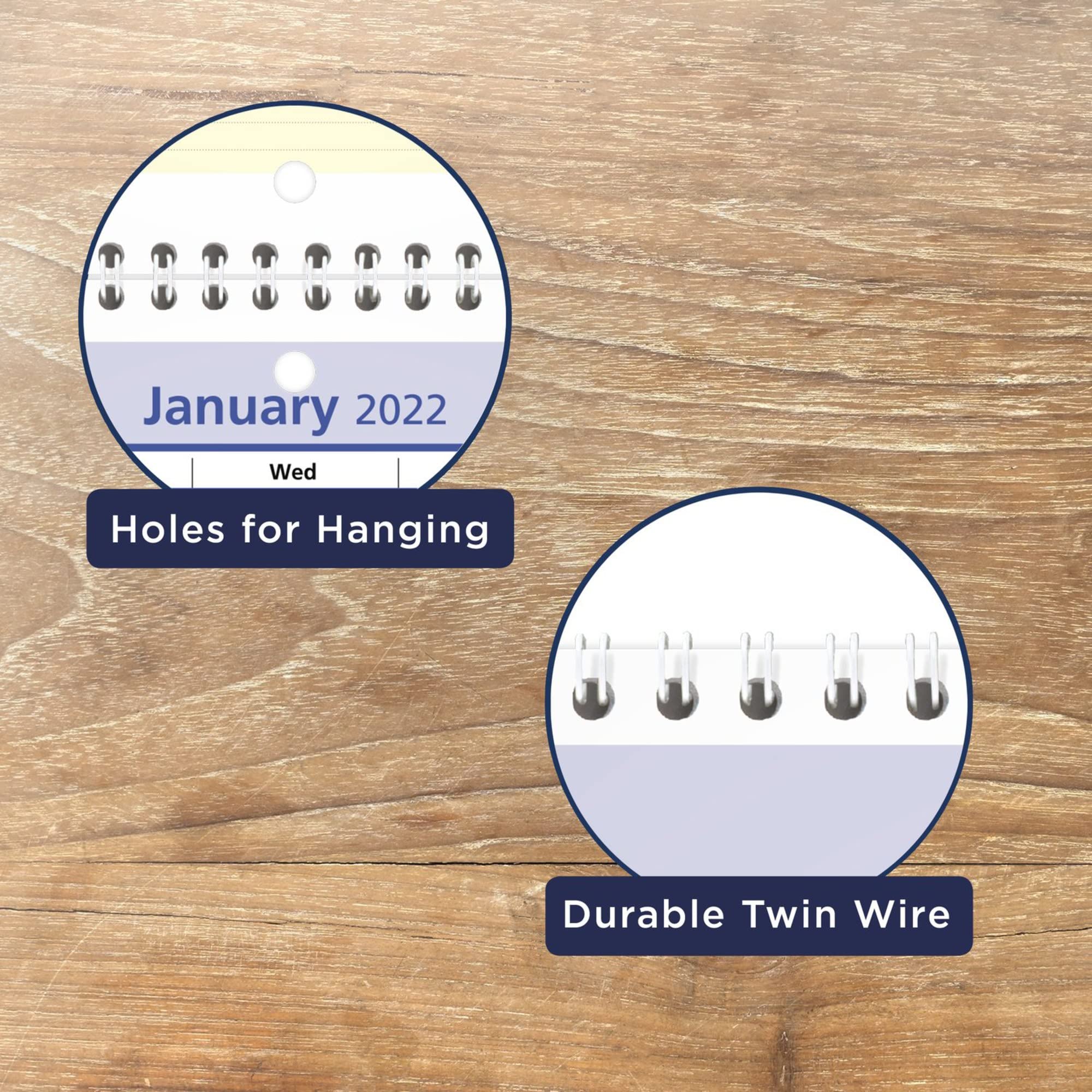 2022 Wall & Desk Calendar by AT-A-GLANCE, 11" x 8", Small, Monthly, Wirebound, QuickNotes, Daily Blocks 1-1/4” x 1-1/4” (PM5028)