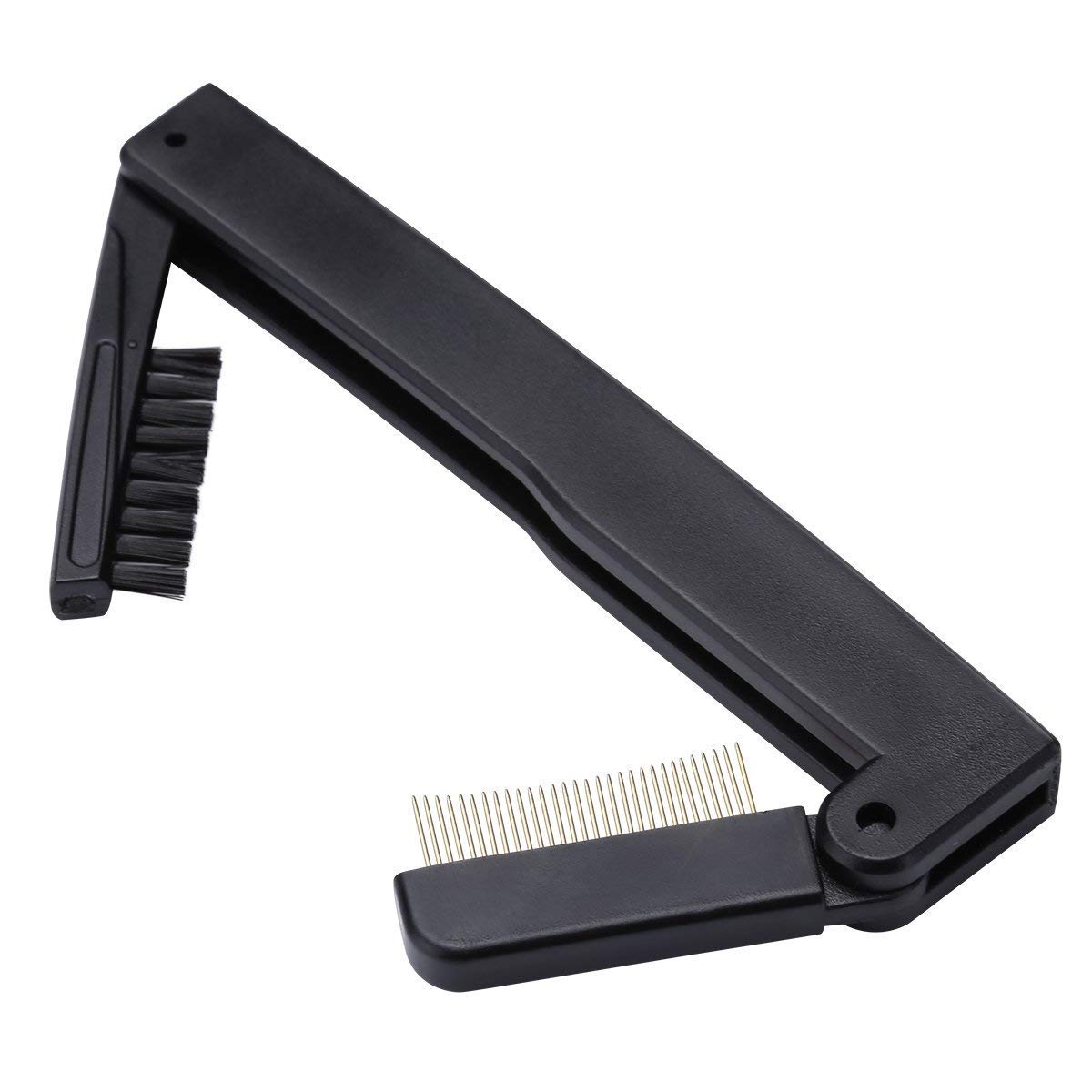 Dual-Sided Folding Mascara and Brow Grooming Tool - Lash Separator, Applicator, and Compact Eyebrow Brush