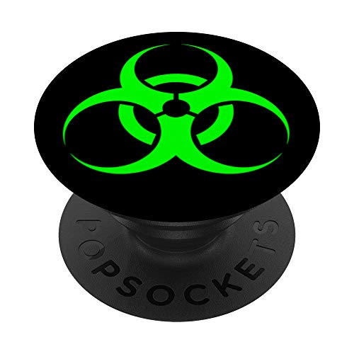 Black Green Biohazard Toxic Hazard Warning PopSockets Swappable PopGrip