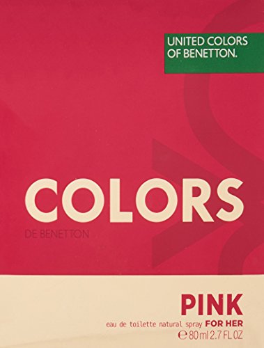 Benetton Colors Eau De Toilette Spray for Women, Pink, 2.7 Ounce