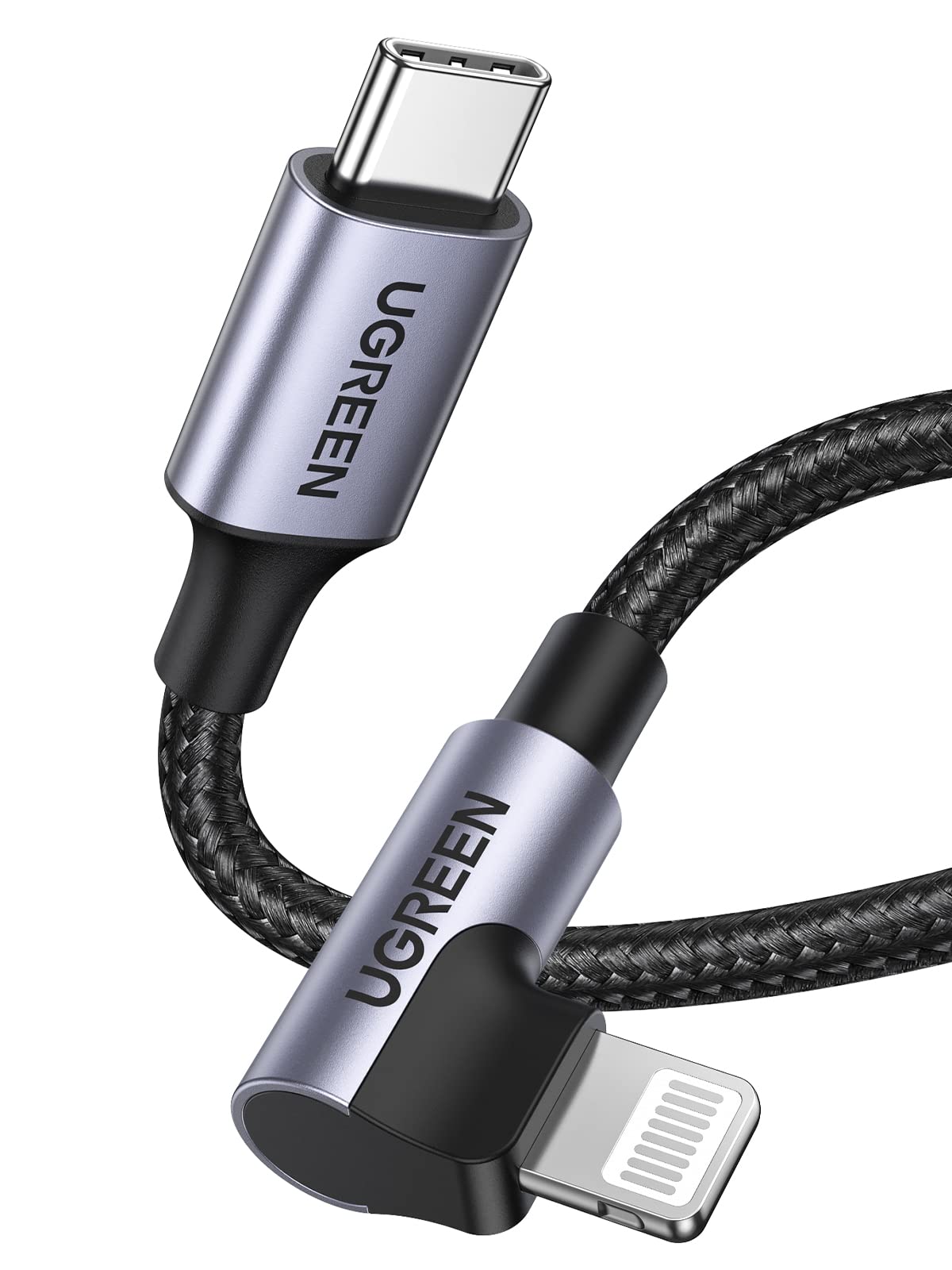 UGREEN MFi Certification Lightning Cable - 90 Degree USB C to Lightning Cable 6FT Compatible with iPhone 14/14 Pro/14 Pro Max, iPhone 13/12/11/X/XR/XS/8 Series, iPad, AirPods Pro