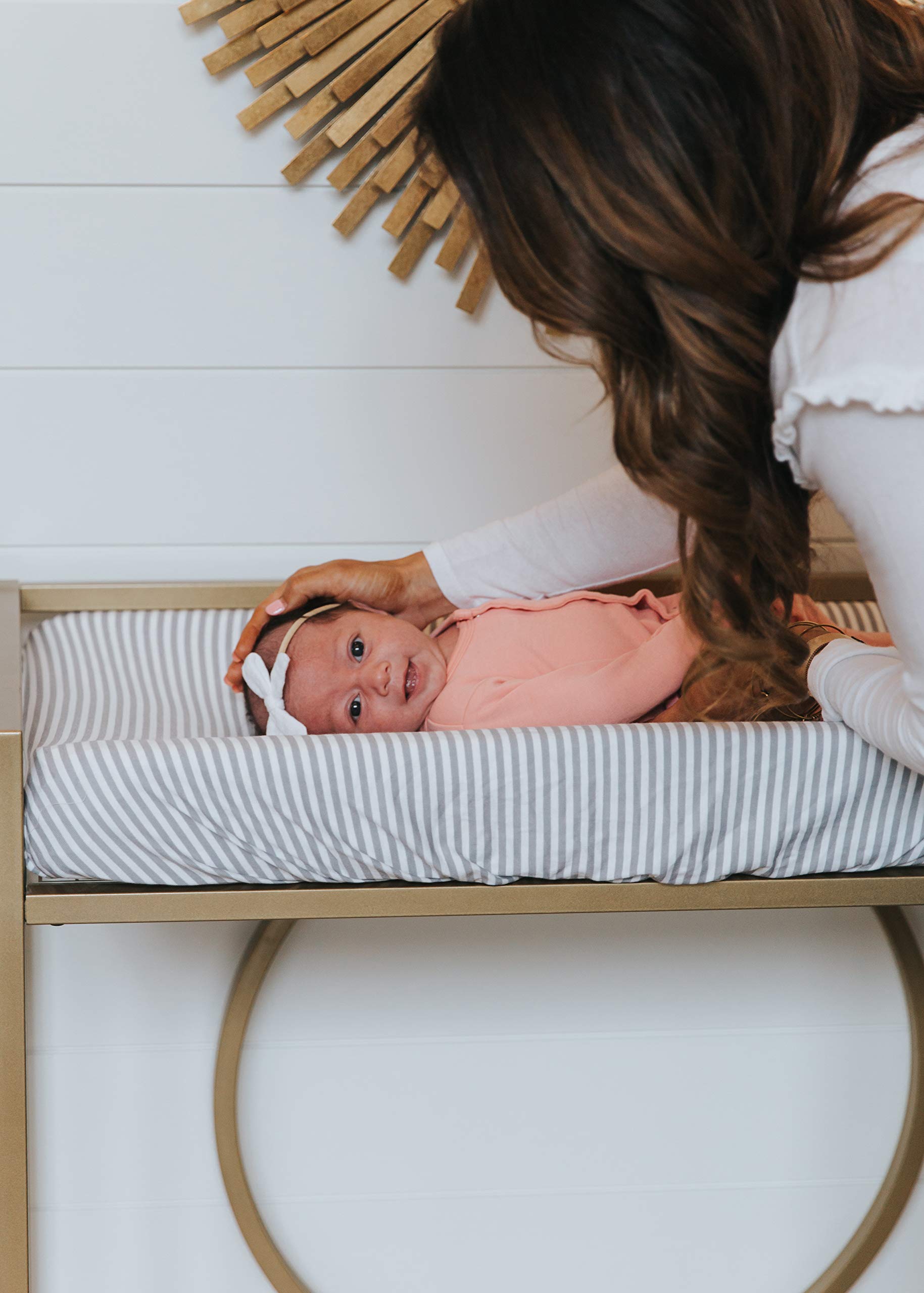 Copper Pearl Premium Knit Changing Pad Cover Soft, Stylish, and Universal Fit for All Standard Diaper Changing Pads, Trendy Design Changing Pad Covers, Everest