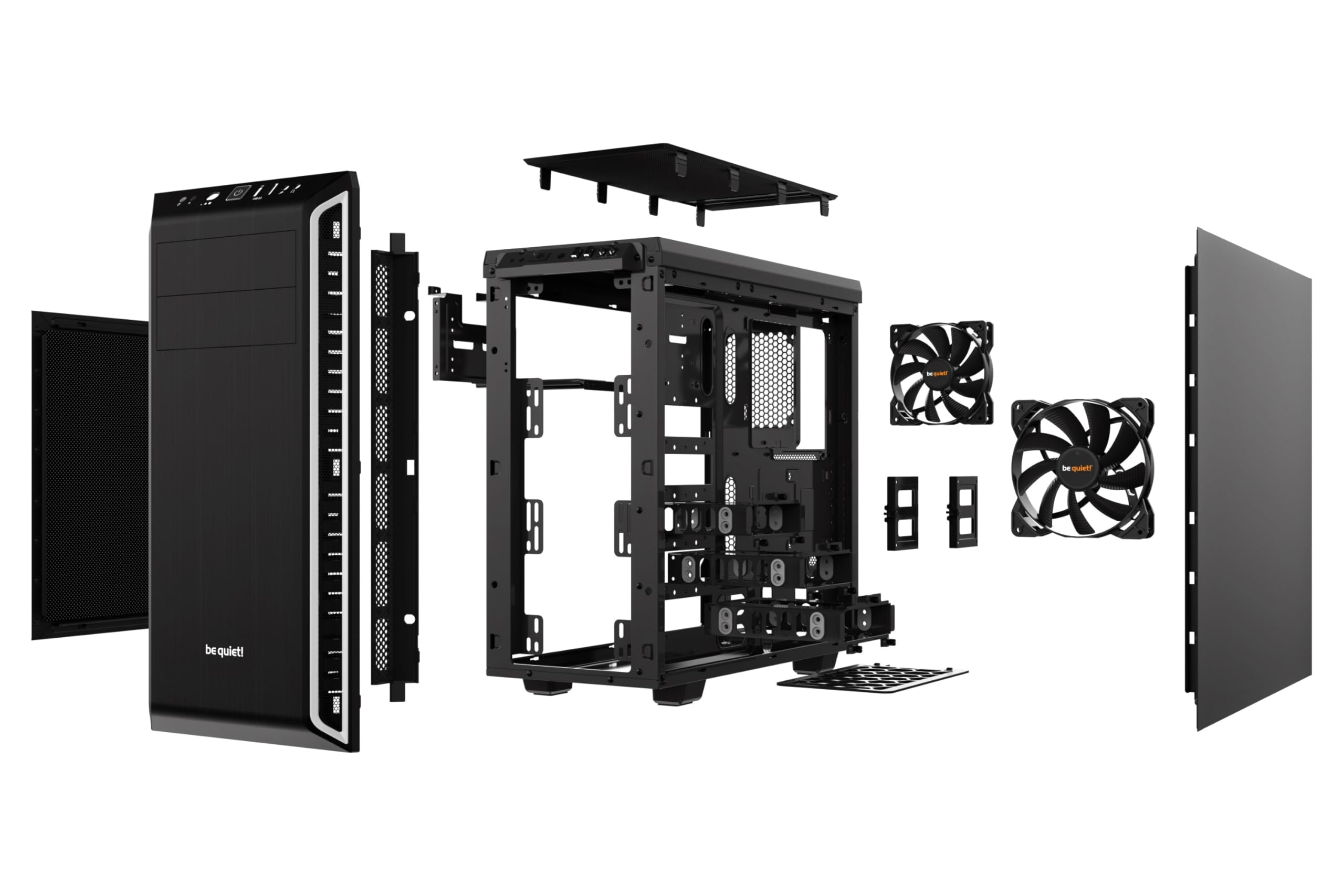 be quiet! Pure Base 600 | ATX Midi Tower PC Case| 2 Pre-Installed Pure Wings 2 Fans | Silver | BG022