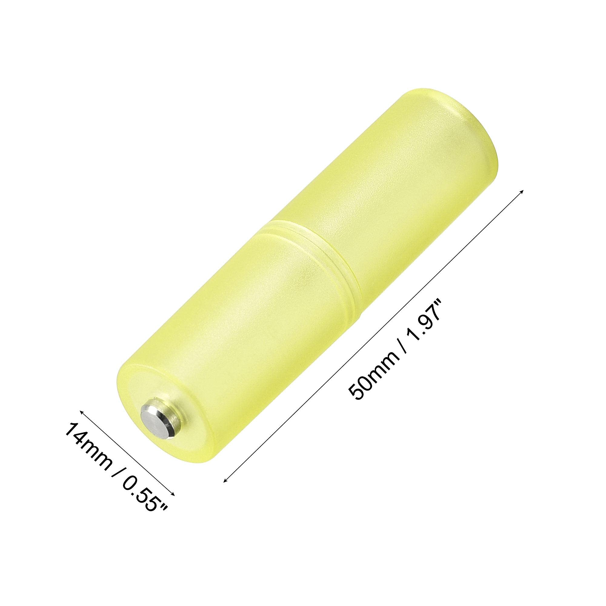 uxcell AAA to AA Battery Adapter Battery Converter Cases Holder Shell with Metal Contacts on Two Bottom Yellow 4 Pcs