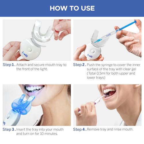 LUELLI Teeth Whitening Kit with LED Light, 35% Carbamide Peroxide, Teeth Whitening Gel, Helps to Remove Stains from Coffee, Smoking, Wines, Soda, Food, Home Dental Products for Sensitive Teeth