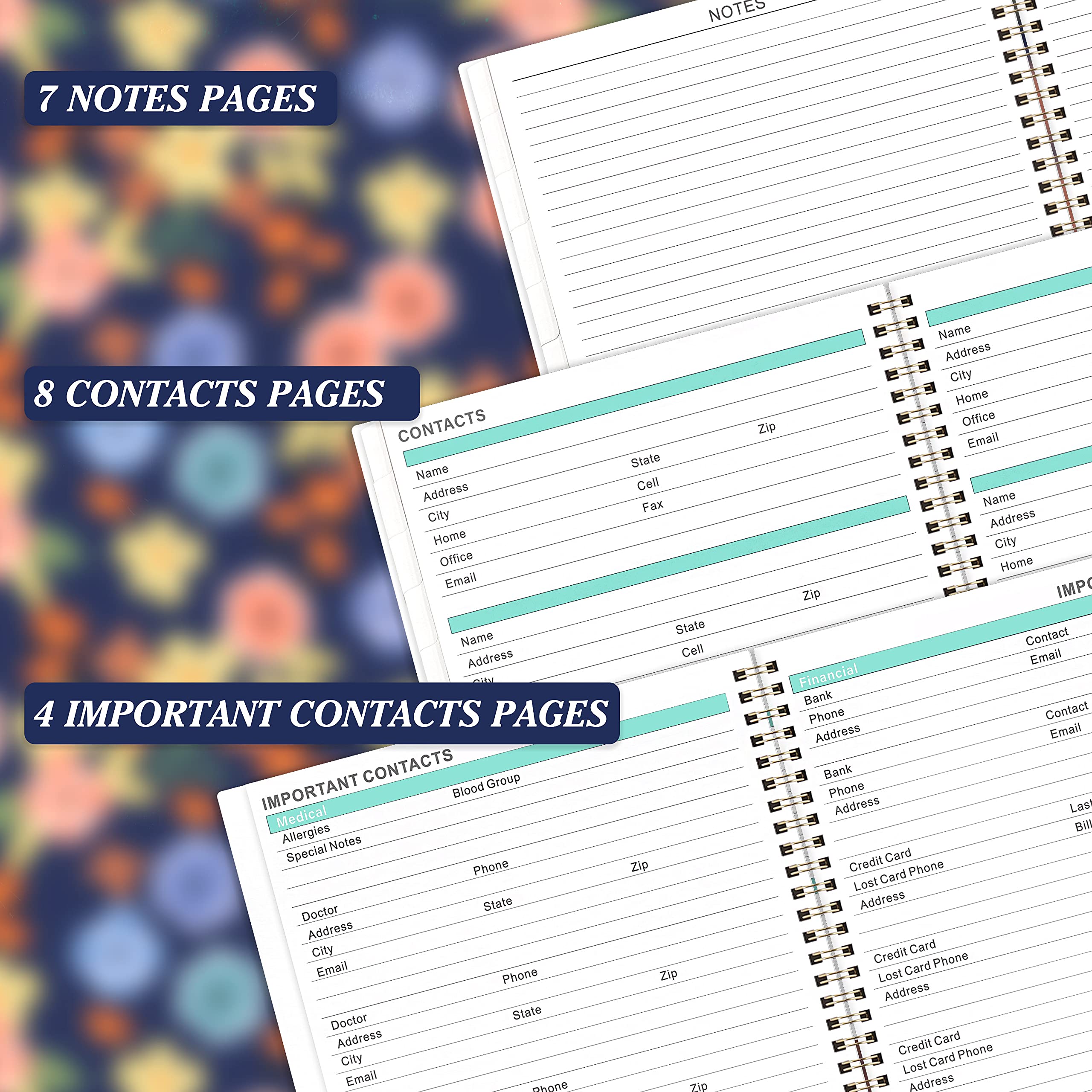 2022-2023 Monthly Planner/Calendar - Jan 2022 - Jun 2023, 18 Month Planner with Tabs & 11 Notes Pages, 9" × 11", Twin-Wire Binding and Two-Side Pocket, Perfect Organizer