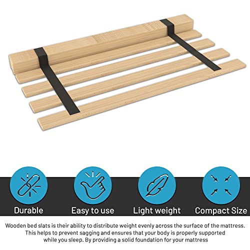 Continental Mattress, 0.68-Inch Horizontal Mattress Support Wooden Bunkie Board/Bed Slats, Twin, Beige