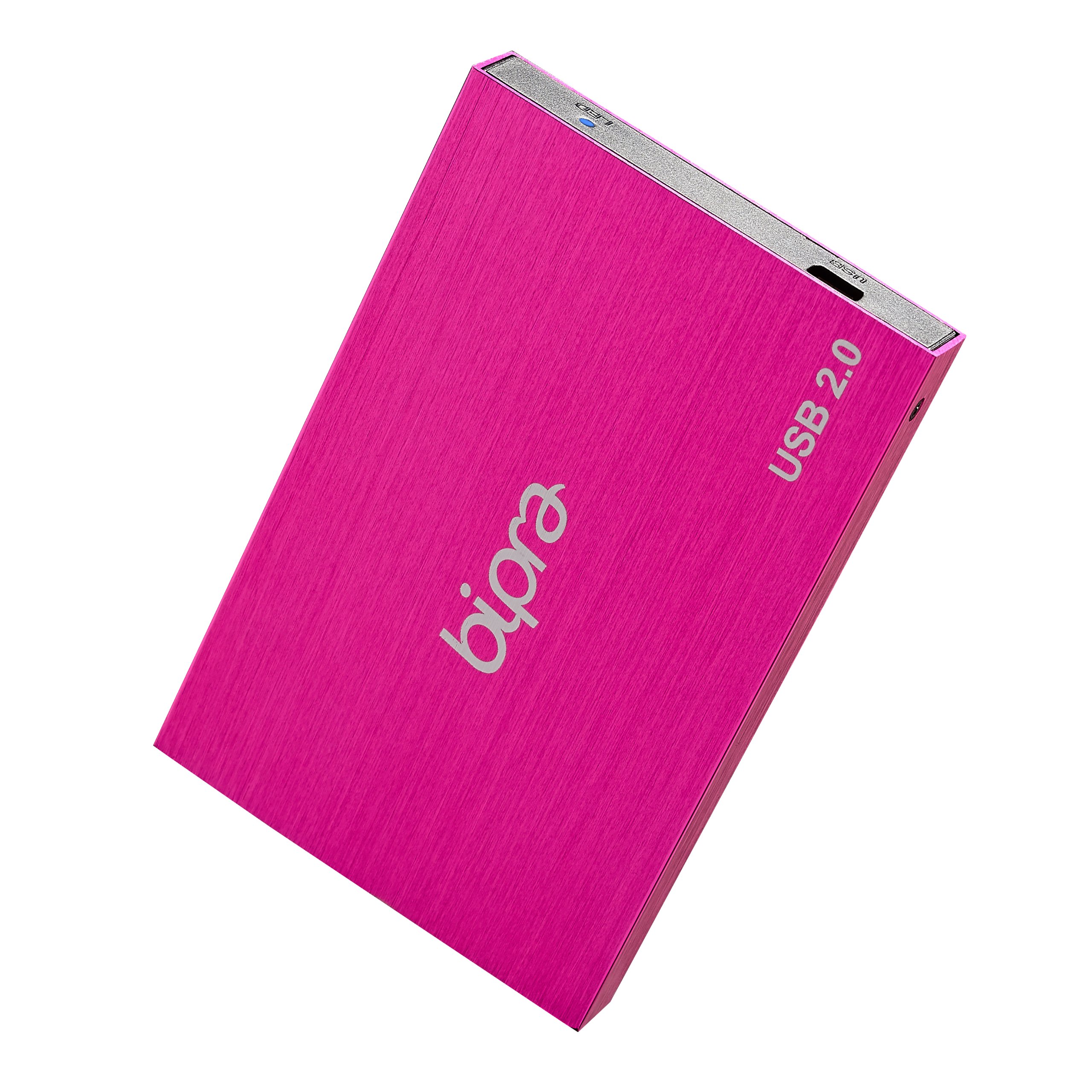 BIPRA 1Tb 1 Tb 2.5 USB 2.0 External Pocket Slim Hard Drive - Sweet Pink - Fat32