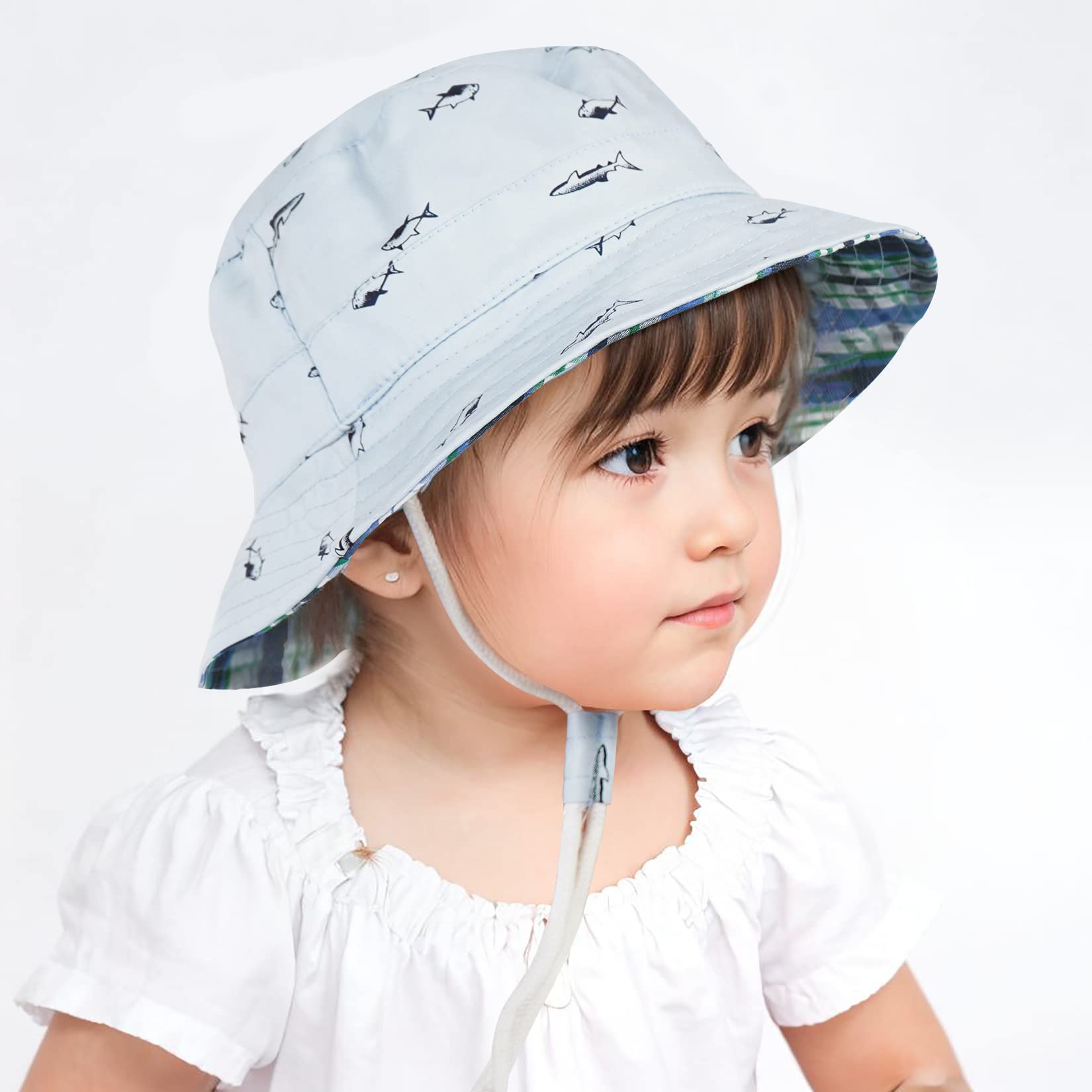 Durio Baby Sun Hat Sun Protection Baby Hats Double Sides Toddler Sun Hats Cap Summer Beach UPF 50+