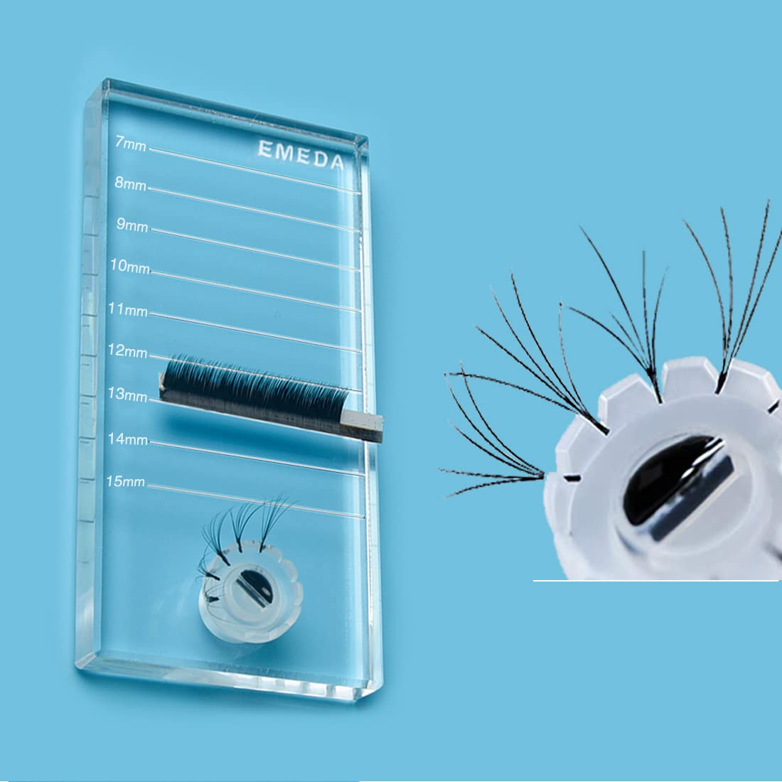 Eyelash Extension Supplies Lash Tray with 100 PCS Blooming Glue Cup Crystal Glass Acrylic Lash Tiles Strip Palett Holder Tools Jade Stone