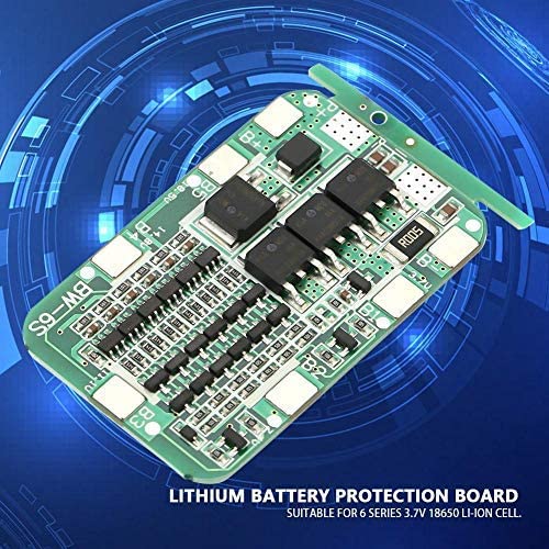 BMS 6S 15A 22V 24V Protection Board Lithium Battery Charger PCB Protection Board Overcharge/Overdischarge/Overcurrent/Short Circuit Protect for Li-ion Cell