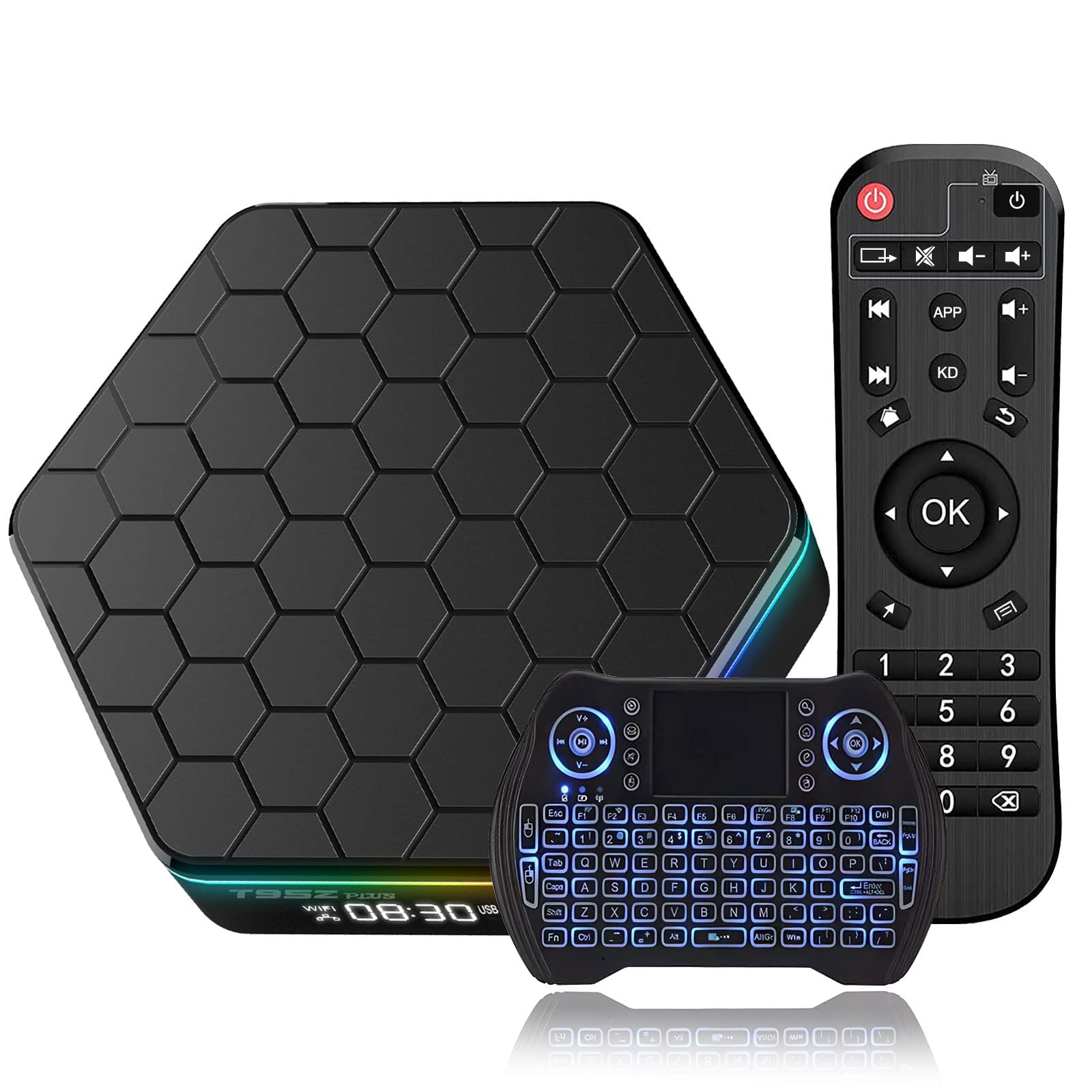2023 Android TV Box 12.0, T95Z Plus Android Box 4GB 32GB H618 Quad Core Support WIFI6 Ethernet 100M 2.4/5G WiFi BT5.0 3D UHD 6K Decoding Smart TV Box Android with Mini Wireless Keyboard