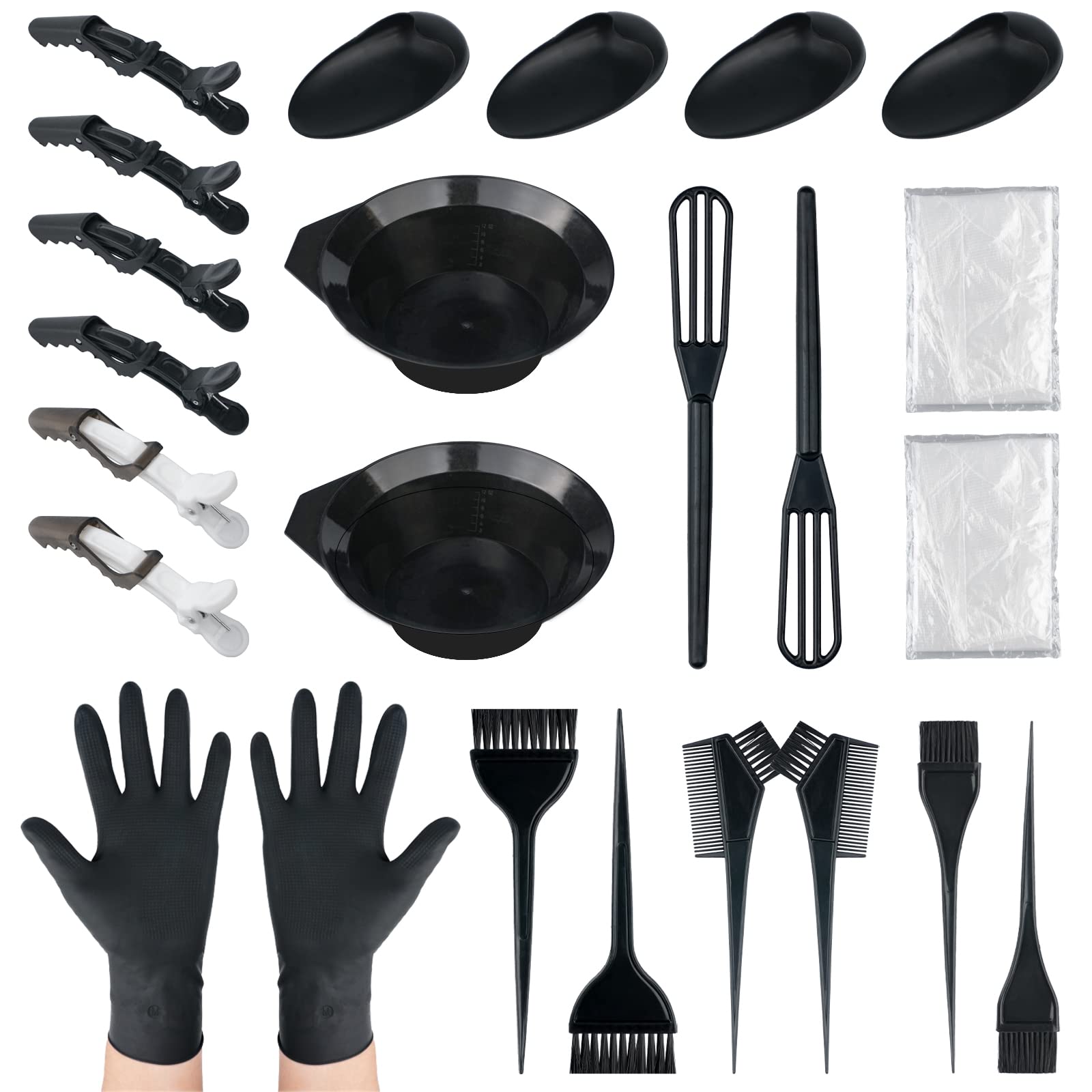 NEPAK 24 Pieces Professional Salon Hair Coloring Dyeing Kit,Hair Dye Brush and Bowl Set,for Hair Coloring Hair Dye Tools