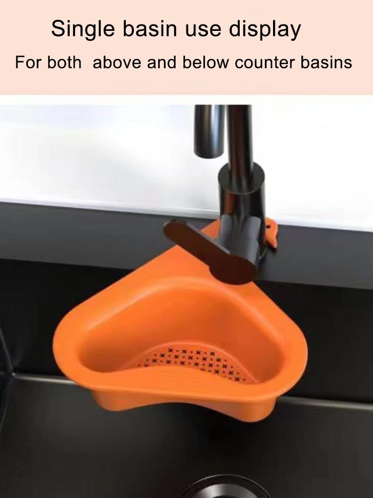 4 Pack Kitchen Sink Drain Basket Swan Drain Rack, Multifunctional Kitchen Triangular Sink Filter Swan Drain Basket for Kitchen Sink Hangs on Faucet Fits All Sink