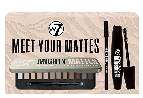 W7 - Meet Your Mattes Gift Set - Eyeshadow, Mascara & Eyeliner Makeup Kit - Perfect, Cruelty Free Makeup Gift Set