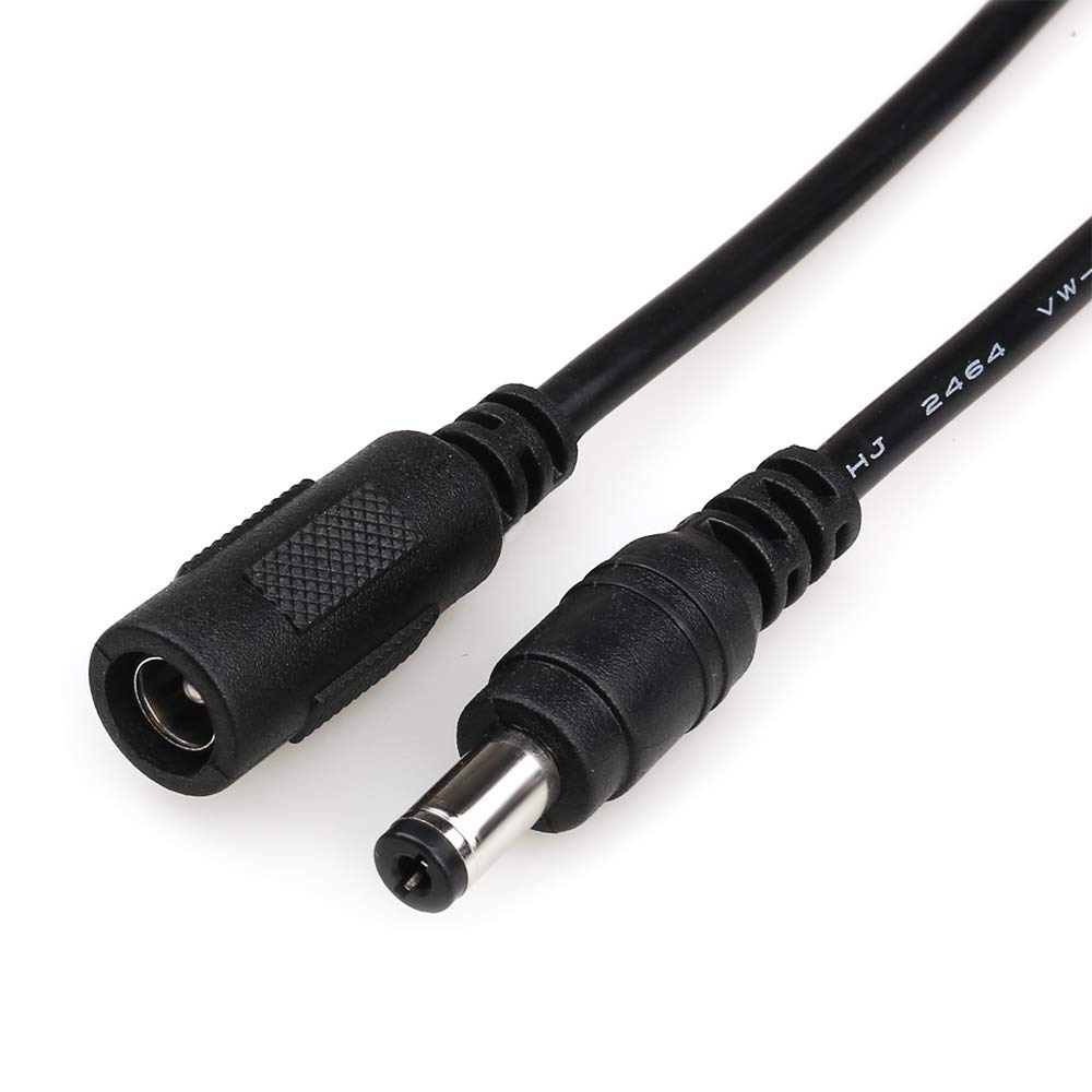 JEEUE 12V Power DC Male to Female Cable with On/Off Switch, 5.5mm x 2.1mm DC Cable Extension Inline Rocker Switch for Driving Recorder DC Desk Lamp DC Fan DC Strips -1FT