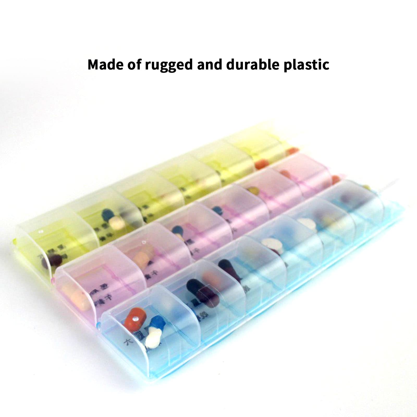 21 Daily compartments Pill Organizer :Weekly Pill Organizer 3 Times a Day, Portable Medicine Organizer ,Large 7 Day Pill Box .Pill Containers for Vitamins, Supplements and Medication.