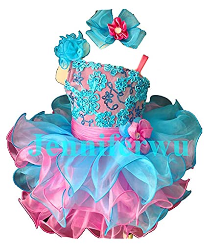 Jenniferwu G135BL Infant Toddler Baby Newborn Little Girl's Pageant Party Birthday Dress Blue Size 3-6M