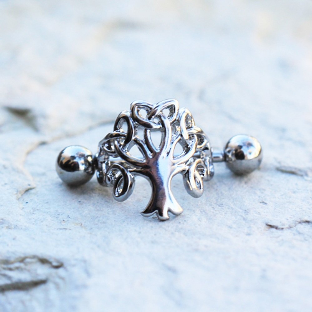 316L Stainless Steel Tree of Life WildKlass Cartilage Cuff Earring - Sold by Piece