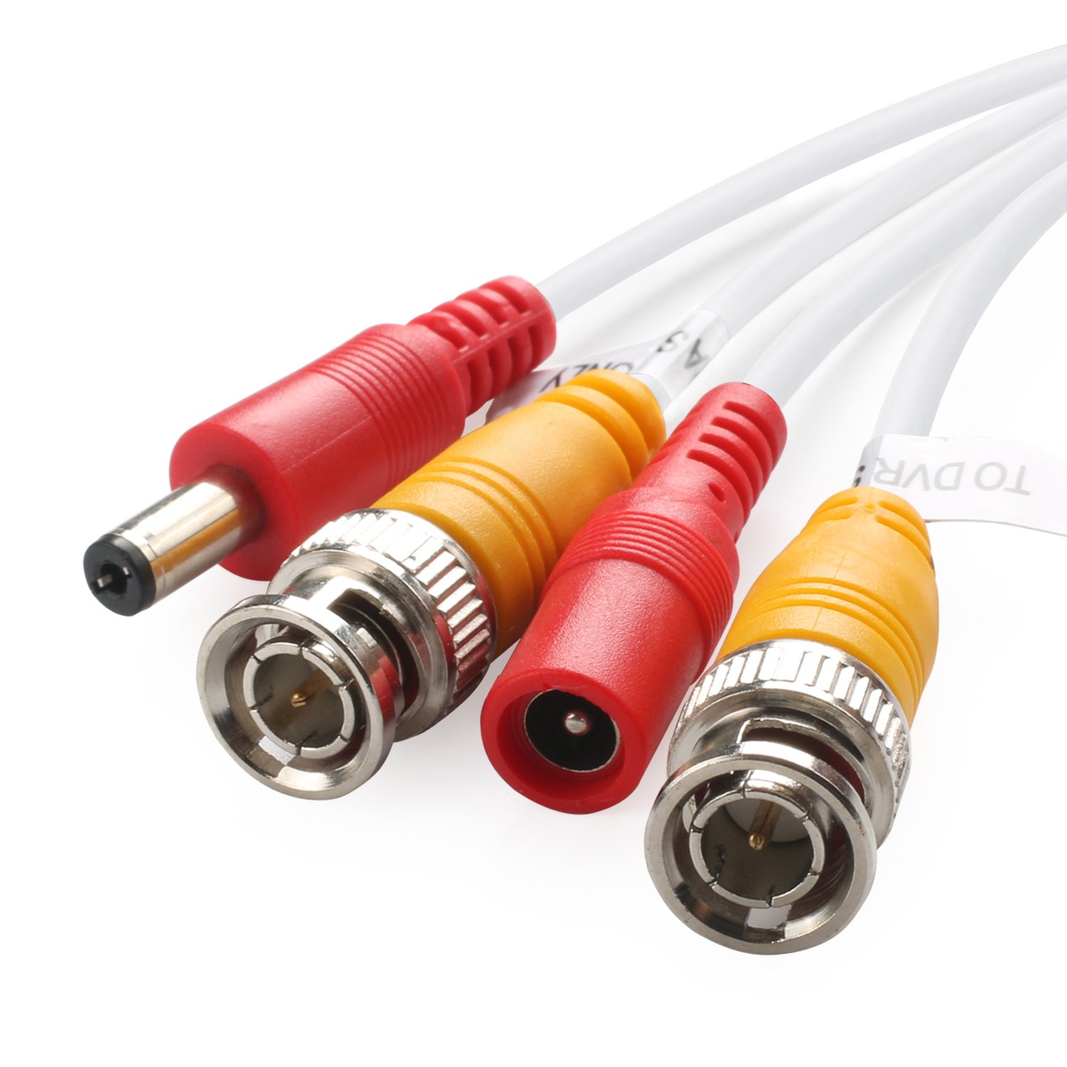 BNC Video Power Cable 100 Feet Pre-Made All-in-One Video Security Camera Cable Wire with Two Connectors for CCTV DVR Surveillance System