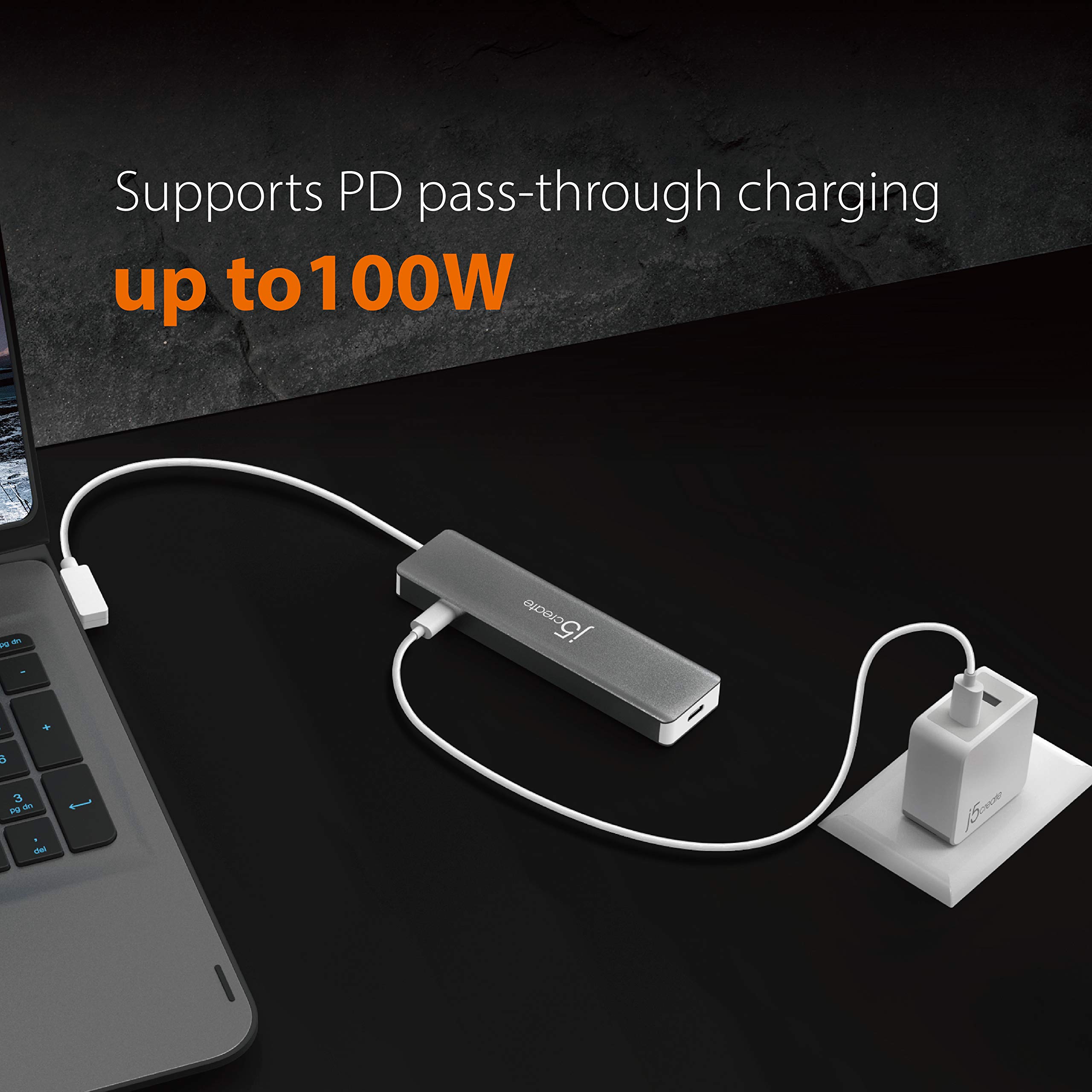 j5create 9 in 1 USB-C Hub- SuperSpeed+ Gen 2 Type C Adapter w/Ethernet, microSD/SD 4.0, 4K HDMI, USB-C 3.1 Gen2 Port, PD 100W for MacBook Pro/Air, XPS, Chromebook, and Other USB C Windows Laptops