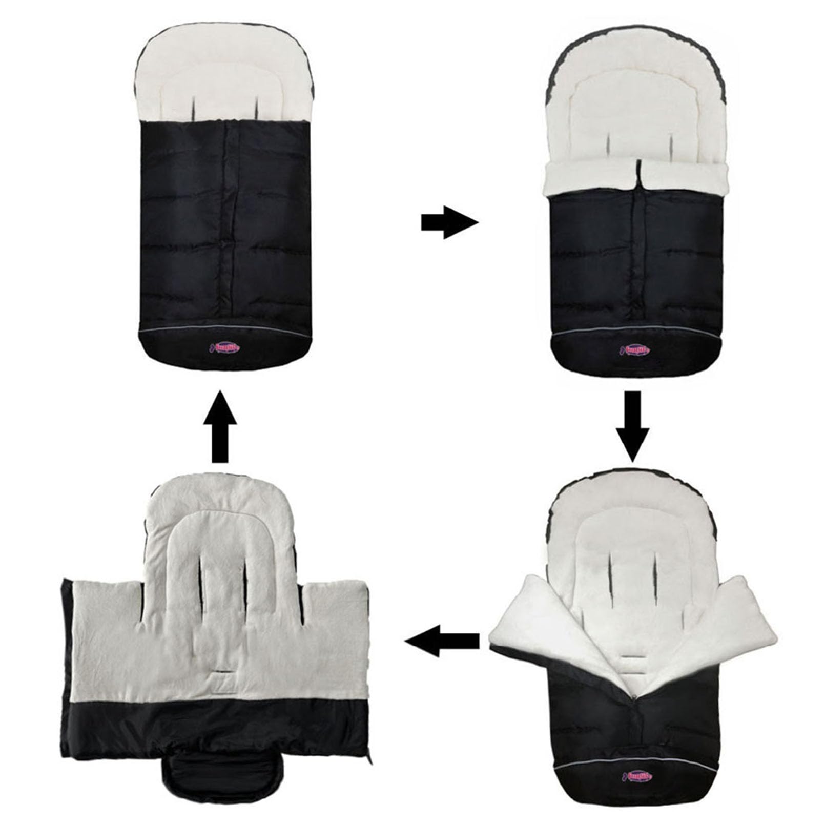Cozy Baby Sleeping Bag Adaptable for Most Style Strollers,Comfortable Warm Coral Lining, Practical Design of Toddler Stroller Footmuff