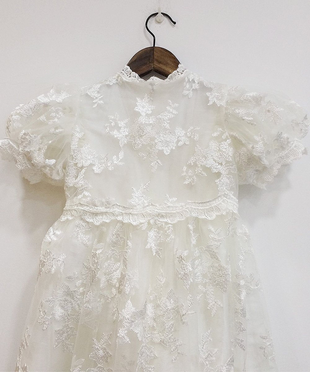 Abaowedding® Lace Christening Gowns Baby Baptism Dress Newborn Baby Dress (9 M) White