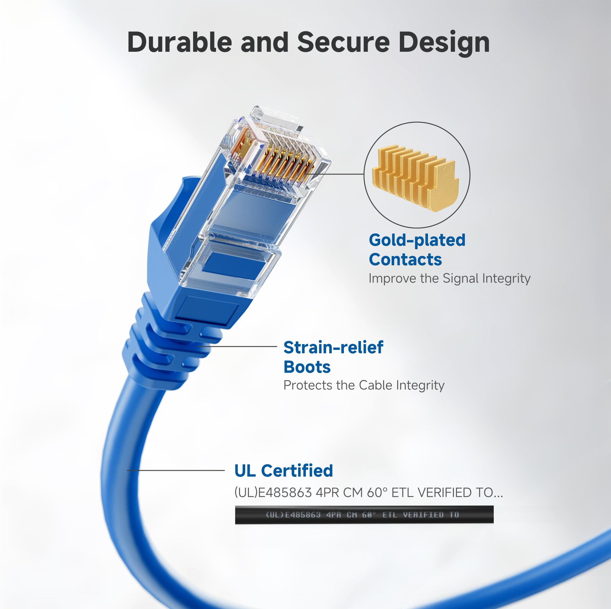 Cable Matters 10Gbps 5-Color Combo Snagless Short Cat 6 Ethernet Cable 5 ft (Cat 6 Cable, Cat6 Cable, Internet Cable, Network Cable)