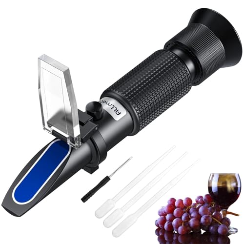 ALLmeter Grape Wine Refractometer Brix Alcohol Refractometer for Grape Wine Brewing Measure Sugar Content & Predict Alcohol Degree Dual Scale of 0-40% Brix & 0-25% vol Alcohol for Brewing Winemaking