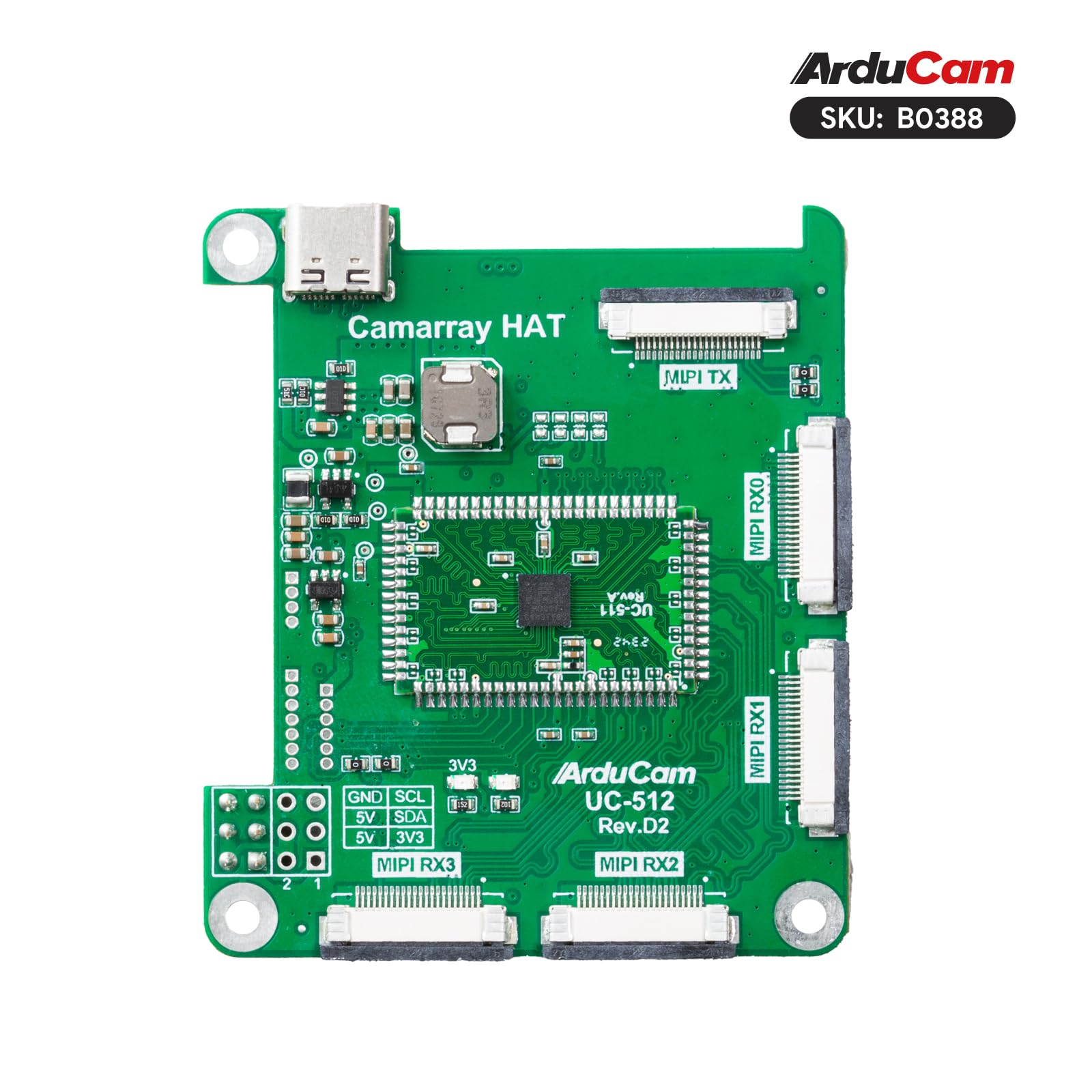 Arducam 16MP Autofocus Quad-Camera Kit for Raspberry Pi, 16MP IMX519 Autofocus Synchronized Pi Camera, Compatible with Nvidia Jetson Board