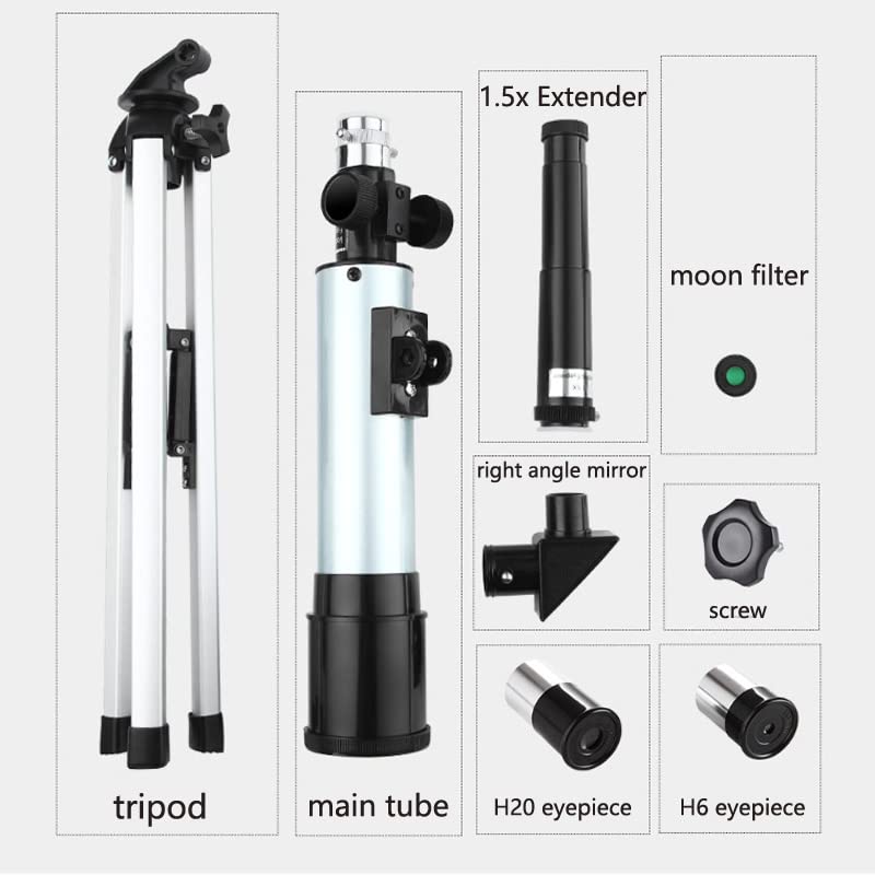 20mm&6mm Telescopes for Adults Astronomy & Beginners, 90 Times High-Definition High-Power Entry-Level Astronomical Telescope, with Tripod & Moon Filter