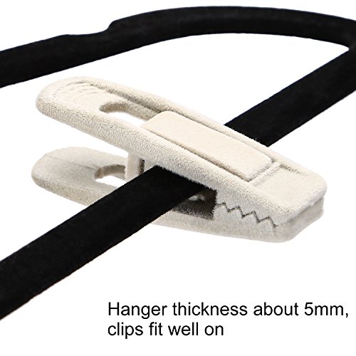 Corodo Velvet Hangers Clips, 20 Pack Ivory Pants Hanger Velvet Clips, Strong Hanger Clips Perfect for Thin Felt Hangers