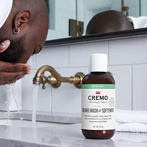 Cremo Wild Mint Beard and Face Wash, Specifically Designed to Clean Coarse Facial Hair, 6 Fluid Oz (Pack of 1)