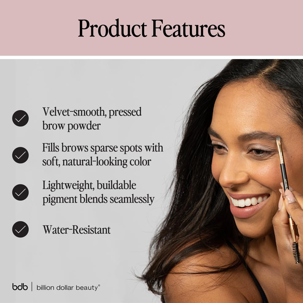 Billion Dollar Brows Eyebrow Powder in Taupe β Achieve Fuller, Fluffier Brows with Buildable Coverage, Velvet-Smooth Formula, Cruelty-Free & Vegan for a Natural, Soft Finish