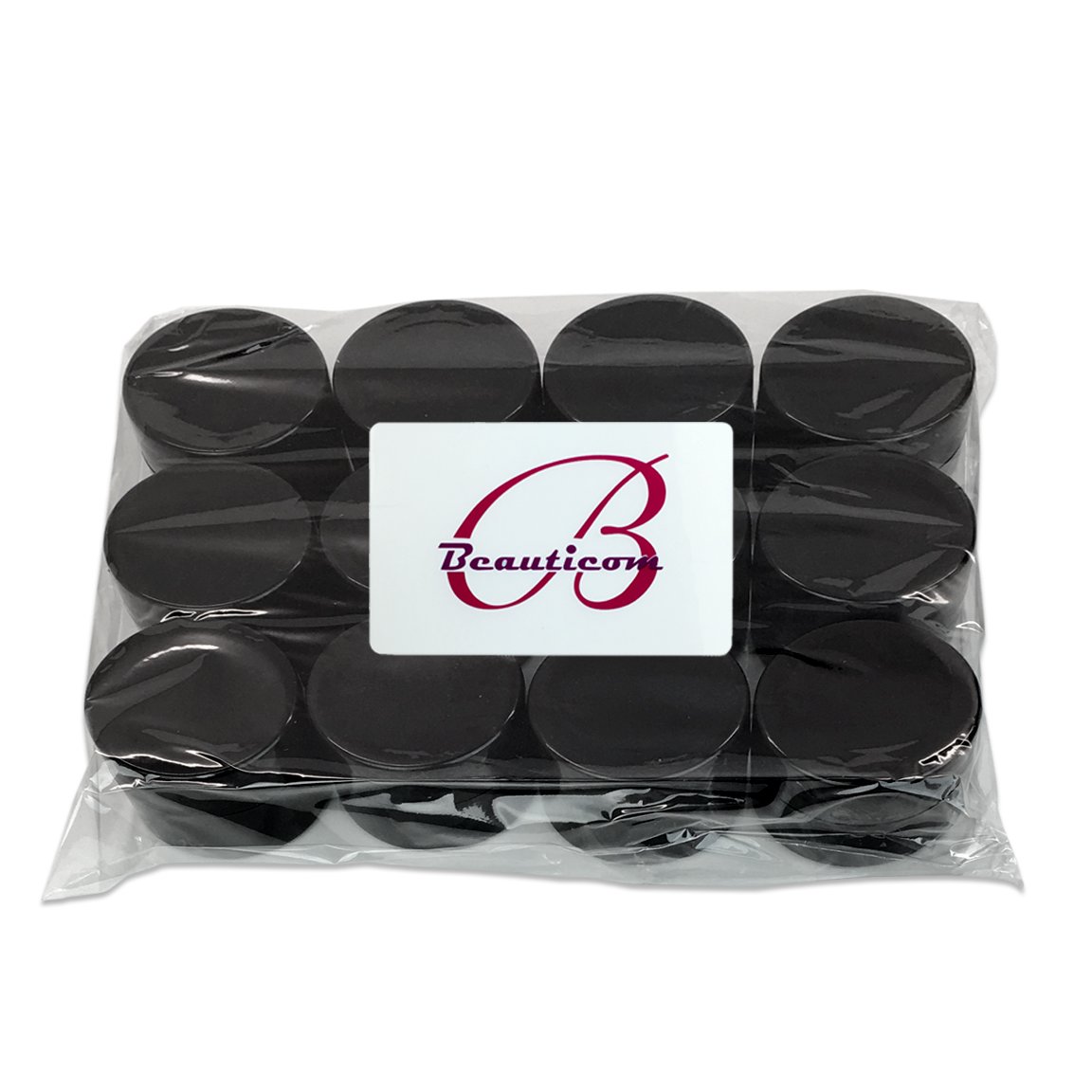 Beauticom 12 Pieces 7G/7ML (0.25oz) Black Sturdy Thick Double Wall Plastic Container Jar with Foam Lined Lid for Lotion, Creams, Toners, Lip Balms, Makeup Samples - BPA Free