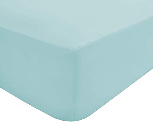 Cuddles & Cribs 1 Pack Organic Cotton Fitted Crib Sheet (Solid Blue, 1 Pack)