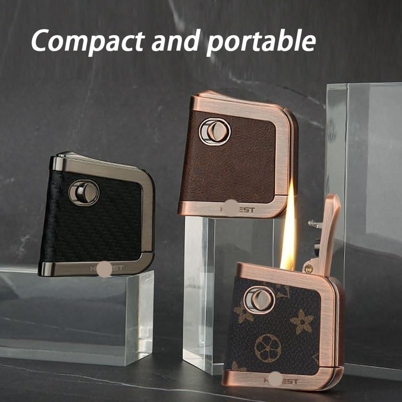 2024 New Retro Kerosene Lighter, Classic Open Flame, Reusable, Easy to Carry, Suitable, Daily Use (Color : C3)