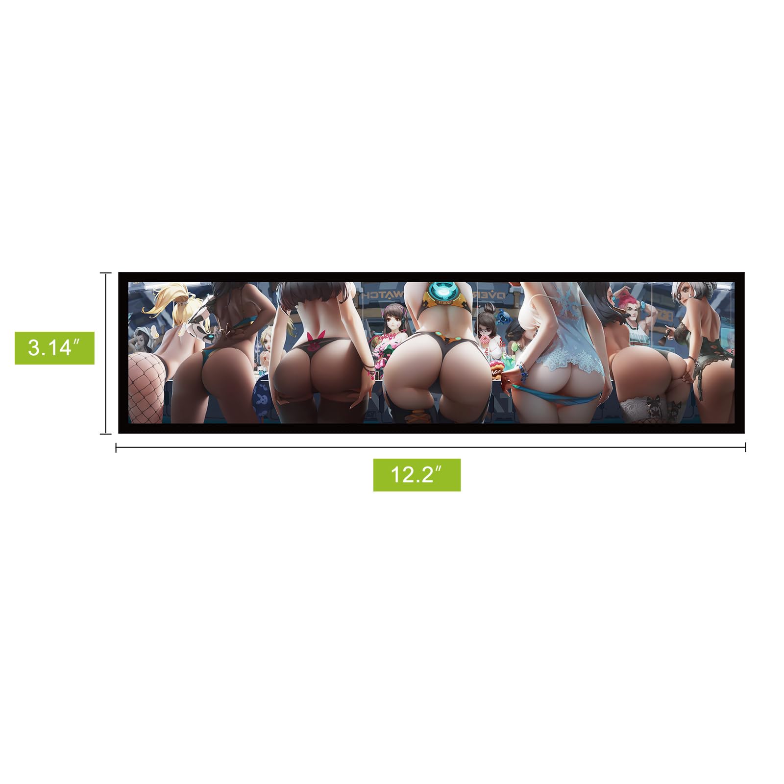 Vetroo B6 Display Board w/LED Lights for Computer PC Case Decor Full HD 2K Multi-Mode Function 12.2" x 3.1" (Horizontal, B6)