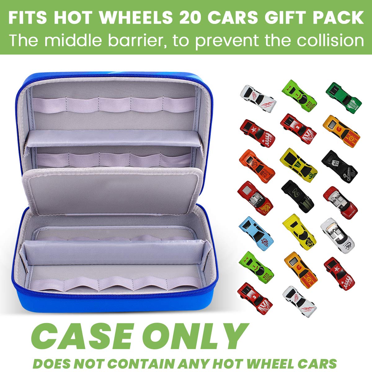 20 Toys Organizer Storage Compatible with Hot Wheels Car, Display Case Storage for Matchbox Cars, Mini Toys, Small Dolls, Carrying Box for Hotwheels Car (Box Only)